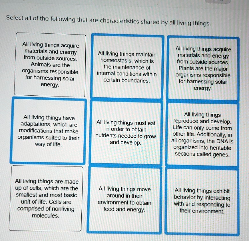 SOLVED: Select all of the following that are characteristics shared by ...