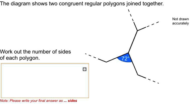 SOLVED: 'the diagram shows two congruent regular polygons joined together. The diagram shows two ...