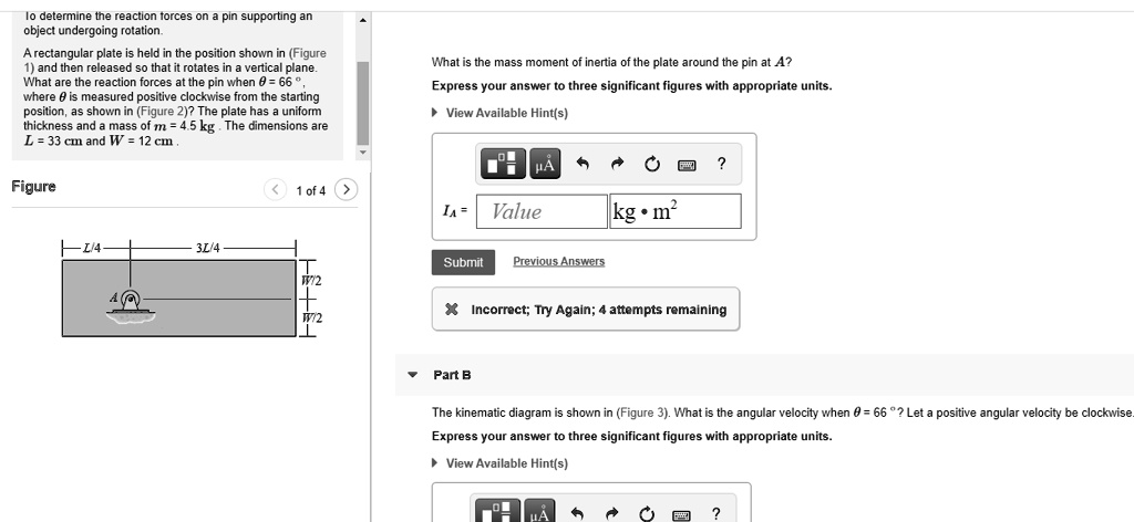 SOLVED: To determine the reaction forces on a pin supporting an object undergoing rotation, a ...