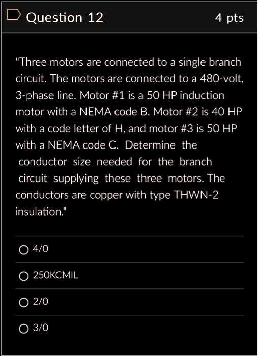 SOLVED: Three motors are connected to a single branch circuit. The ...