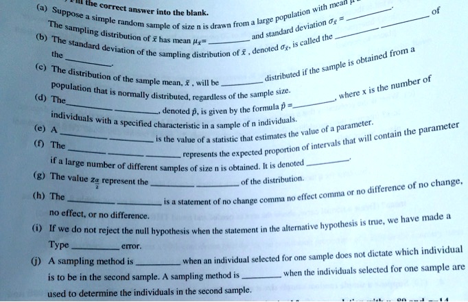SOLVED: the correct with fil'In Suppose - nswer into the blank: simple ...