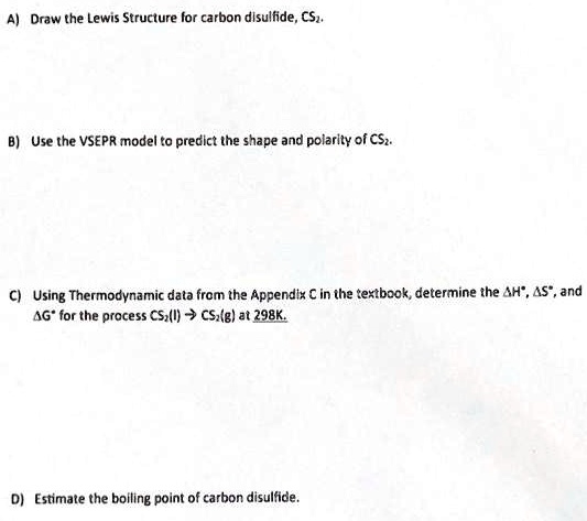 SOLVED: Texts: Parts A, B, C, and D A) Draw the Lewis Structure for ...