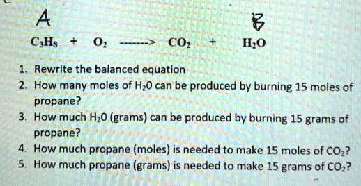 SOLVED: A C,Hs 2 H,o 01 CO Rewrite the balanced equation How many moles ...