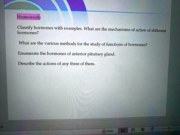SOLVED: Classify hormones with examples. What are the mechanisms of action of different hormones ...