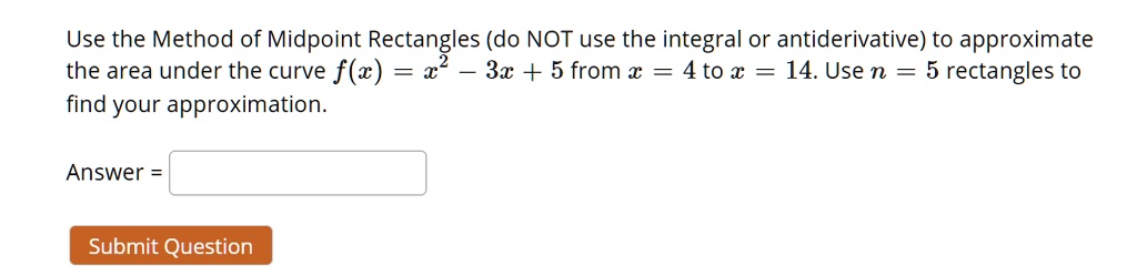 use the method of midpoint rectangles do not use the integral or ...