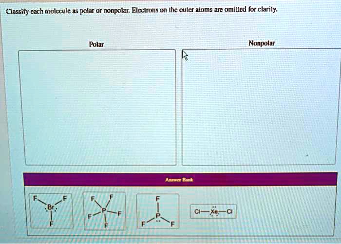 SOLVED: Classify each molecule as polar or nonpolar: Electrons on the ...
