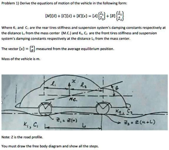 SOLVED: Problem 1) Derive the equations of motion of the vehicle in the ...