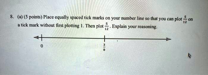 SOLVED: (a) (5 points) Place equally spaced tick marks on your number line so that you can plot ...
