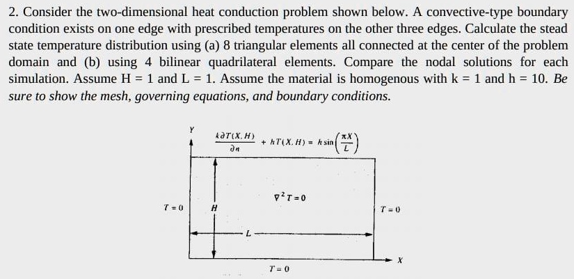 SOLVED: Consider the two-dimensional heat conduction problem shown ...
