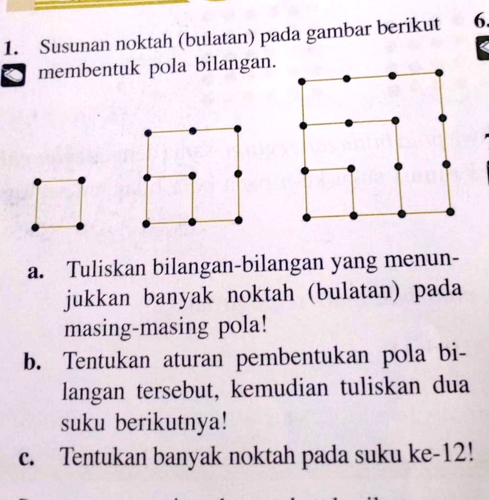 SOLVED: tentukan banyak notkah pada suku ke-12soalnya yang c pada gambar berikut Susunan noktah ...