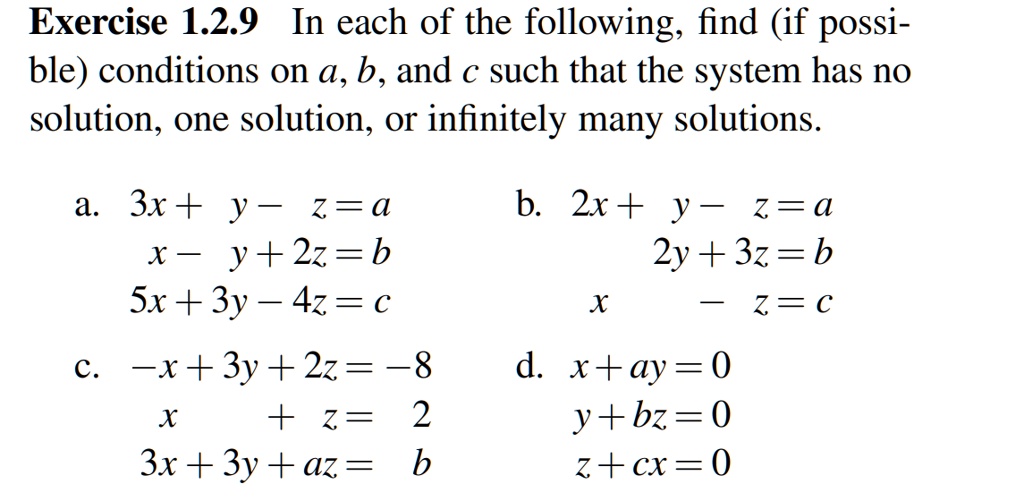 Exercise 1.2.9 In each of the following, find (if possi- ble ...