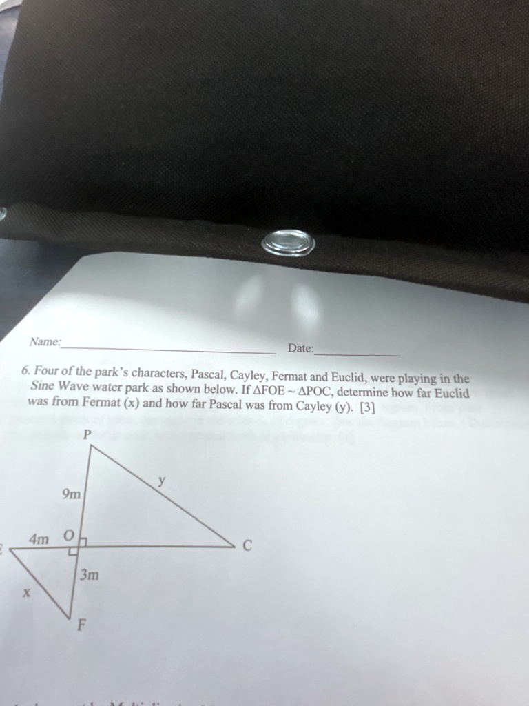 Name: Date: 6. Four of the park's characters, Pascal, Cayley, Fermat ...