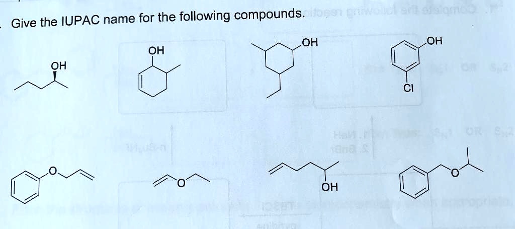 SOLVED: Give the IUPAC name for the following compounds. Give the IUPAC name for the following ...