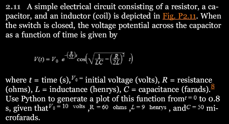 2.11 A simple electrical circuit consisting of a resistor, a capacitor ...