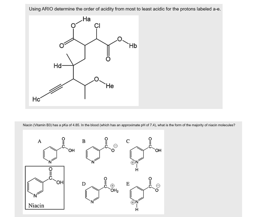 SOLVED: Using ARIO determine the order of acidity from most to least ...