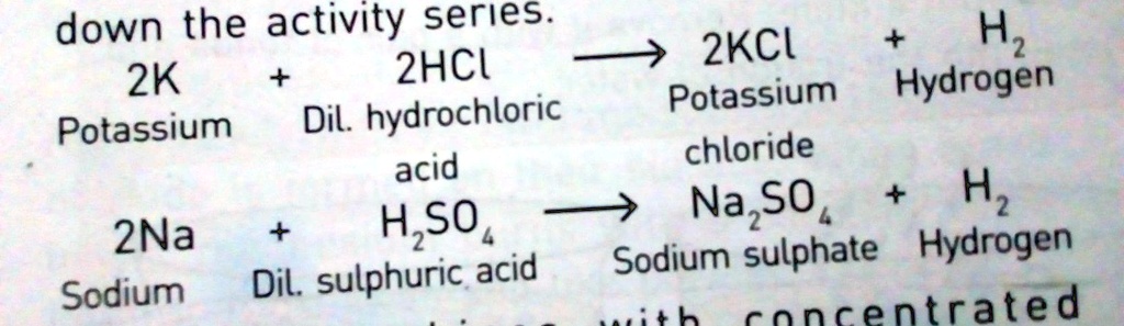SOLVED: 'How to solve this chemical formula down the activity series ...