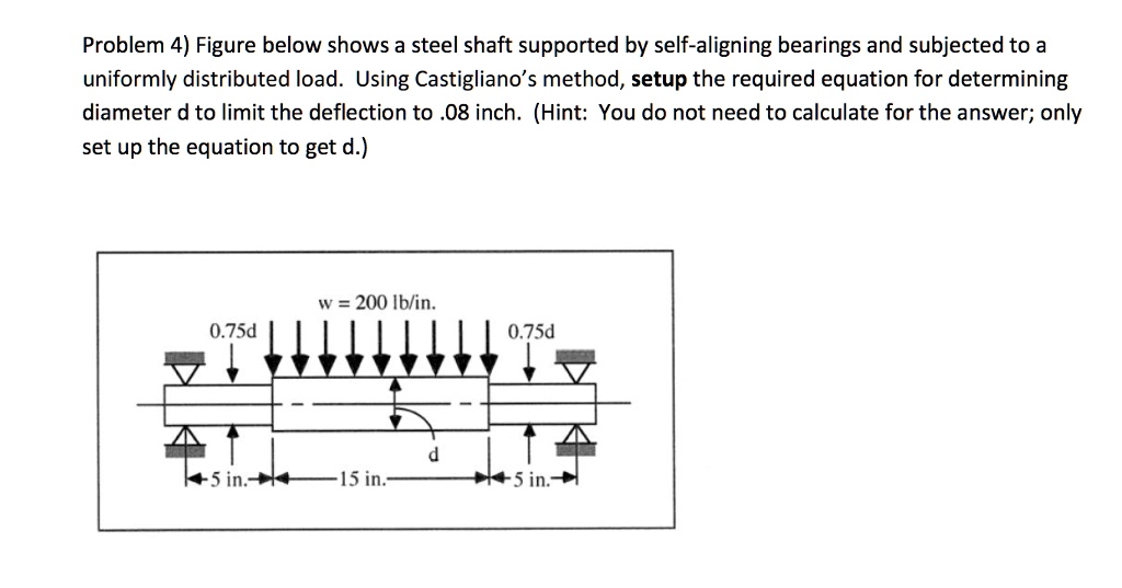 Problem 4) Figure below shows a steel shaft supported by self-aligning ...