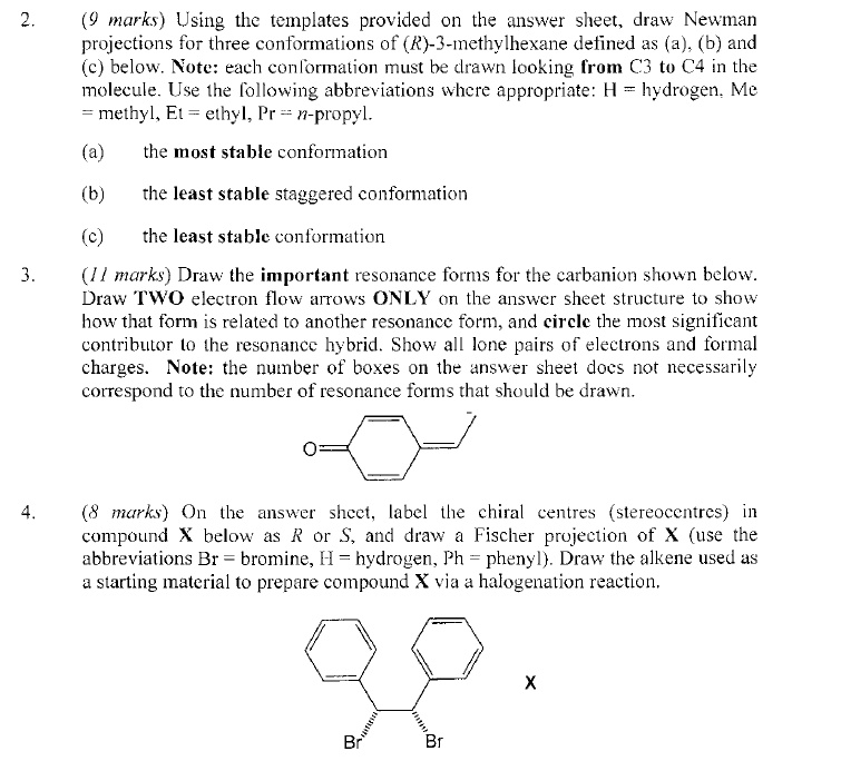 SOLVED: marks) Using the templates provided on the answer Sheet, draw ...
