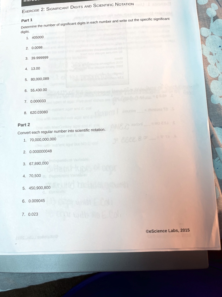 SOLVED: Introduction to Science EXERCISE 3: EXPERIMENTAL VARIABLES Determine the variables ...