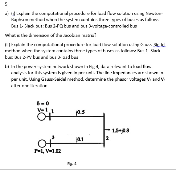 SOLVED: a) (i) Explain the computational procedure for load flow solution using Newton-Raphson ...