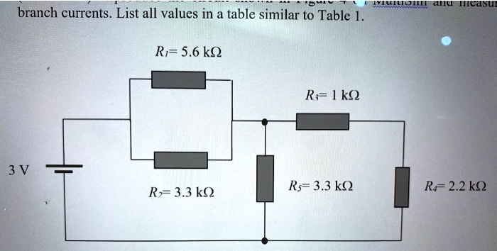 Part 1: Find all branch currents and voltage across R1, R2, R3, R4, and ...