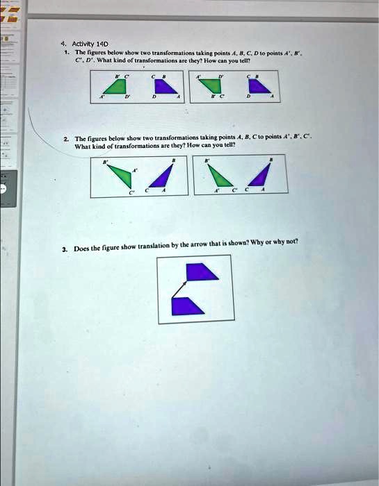 Activity 14D 1. The figures below show two transformations...