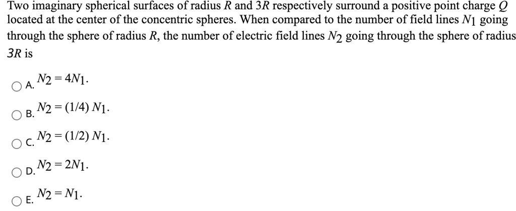 SOLVED: Two imaginary spherical surfaces of radius R and 3R ...