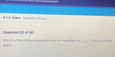 612 exam semester 2 exam question 33 of 40 which of the following ...