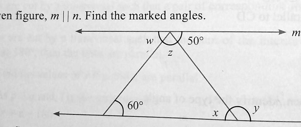 SOLVED: In the given figure, m||n. Find the marked angles