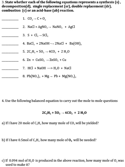 SOLVED: 3.State whether each of the following equations represents a ...
