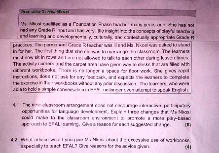 Scenario 3: Ms. Mkoal Ms. Nkosi qualified as a Foundation...