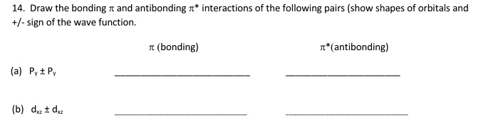 14. Draw the bonding ? and antibonding ?* interactions of the following ...