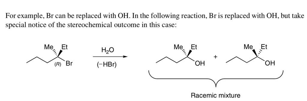 for example br can be replaced with oh in the following reaction br is ...