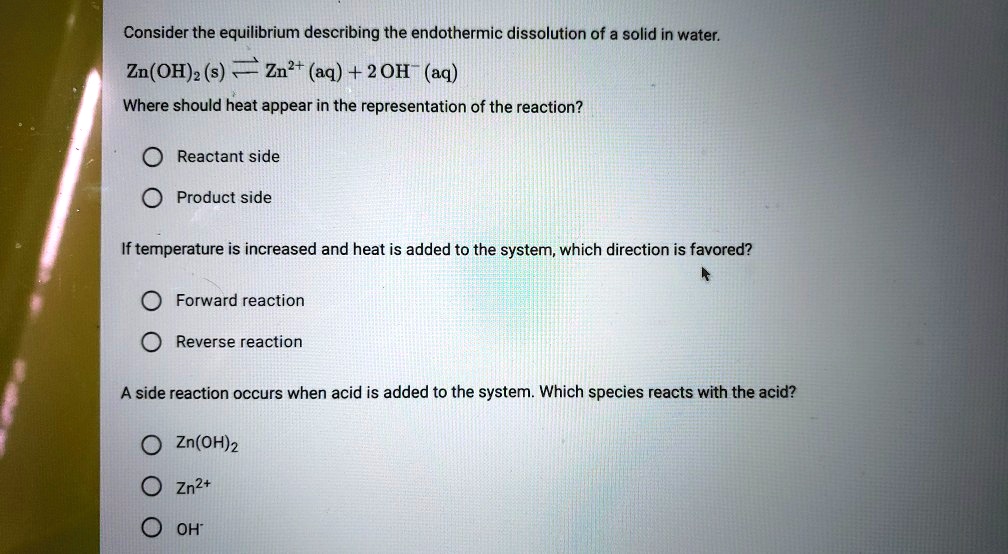 consider the equilibrium describing the endothermic dissolution of a ...