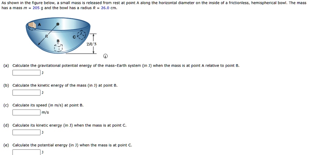 SOLVED: As shown in the figure below small mass is released from rest at point along the ...