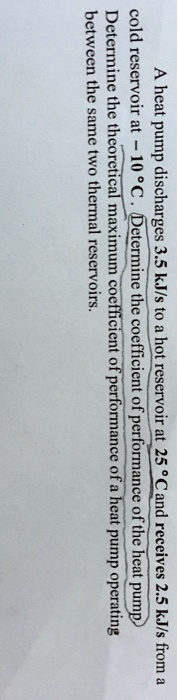 SOLVED: Between the same two thermal reservoirs, determine the ...