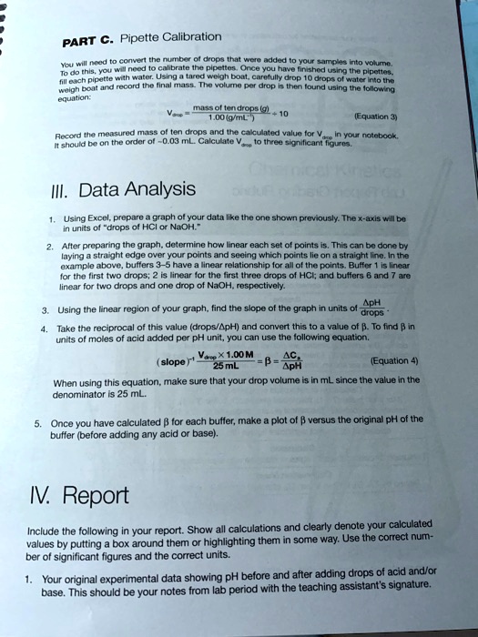 SOLVED: PART C Pipette Calibration convu t the mrnbor elnon addud your ...