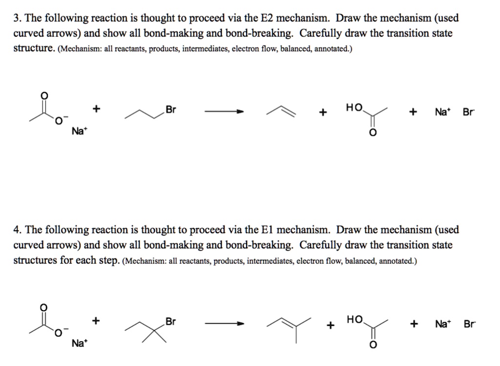 3. The following reaction is thought to proceed via the E2 mechanism ...