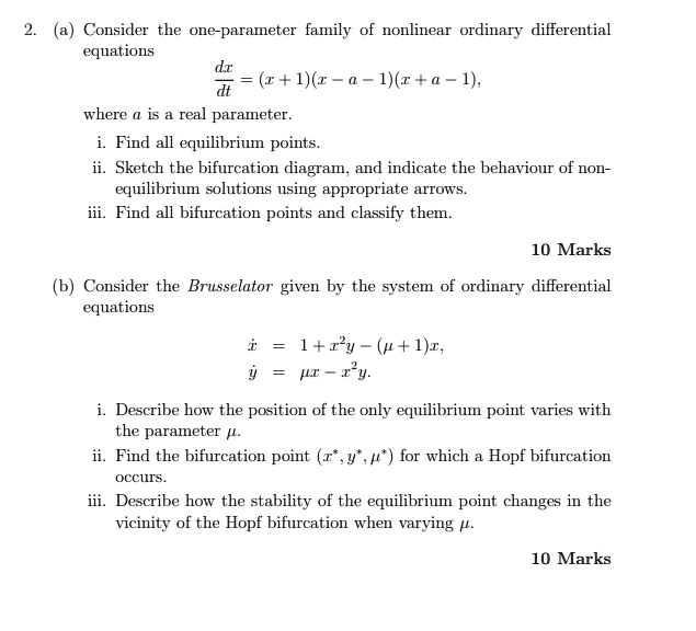 a consider the one parameter family of nonlinear ordinary differential ...