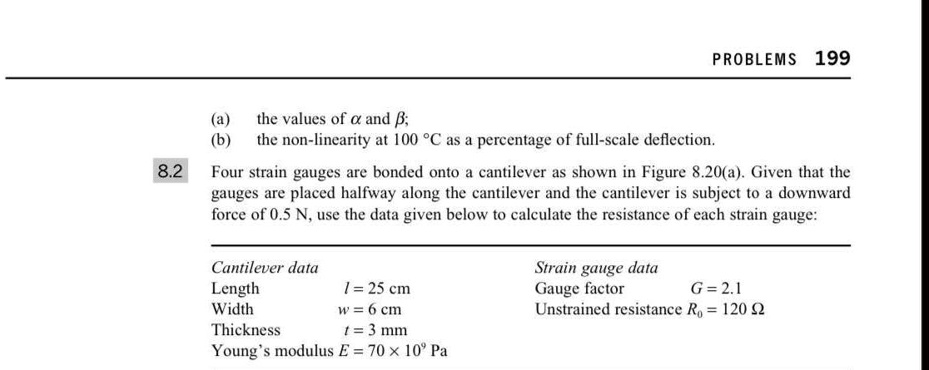 SOLVED: PROBLEMS199 (a) (b) The values of and; the non-linearity at 100Â°C as a percentage of ...