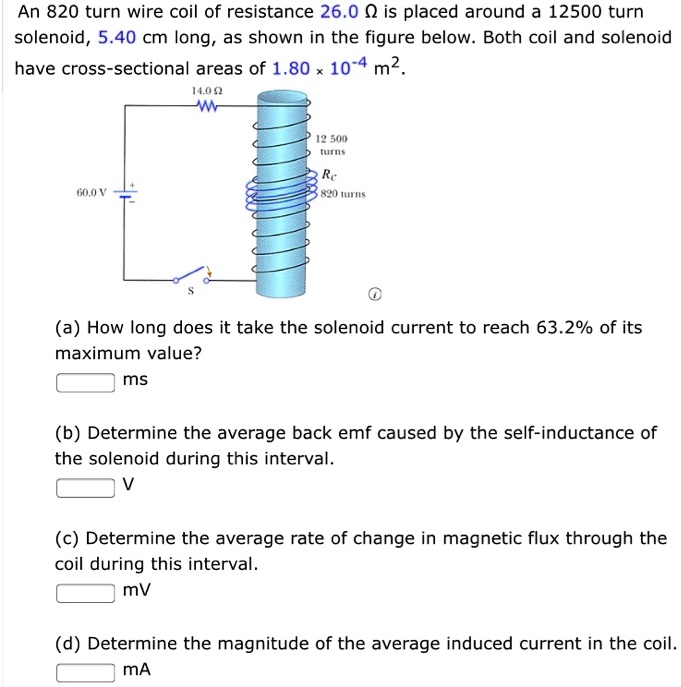 SOLVED: An 820-turn wire coil of resistance 26.0 Î© is placed around a ...