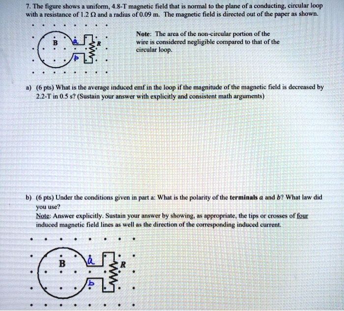 SOLVED: 7. The figure shows unifom 4.8-T magnetic field that is normal t0 the plane of ...