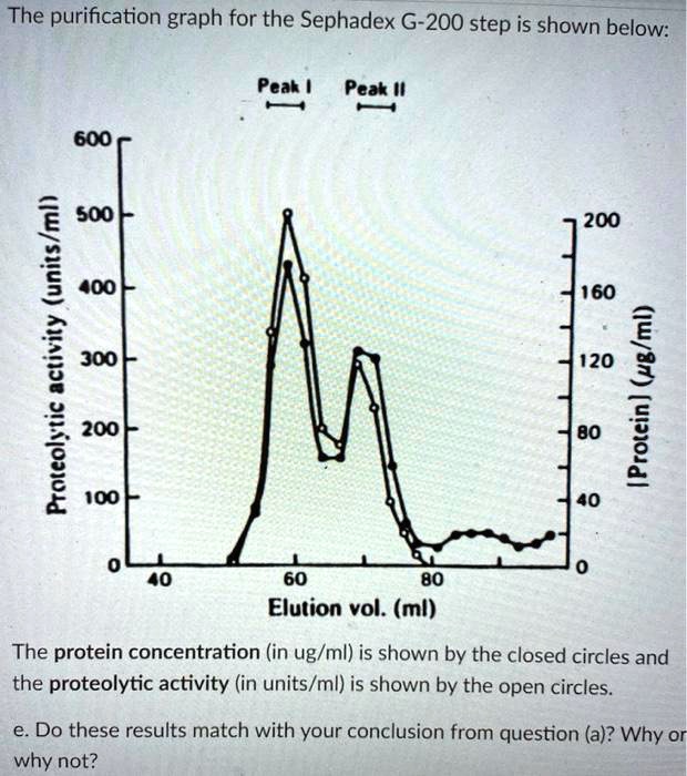 SOLVED: The purification graph for the Sephadex G-200 step is shown ...