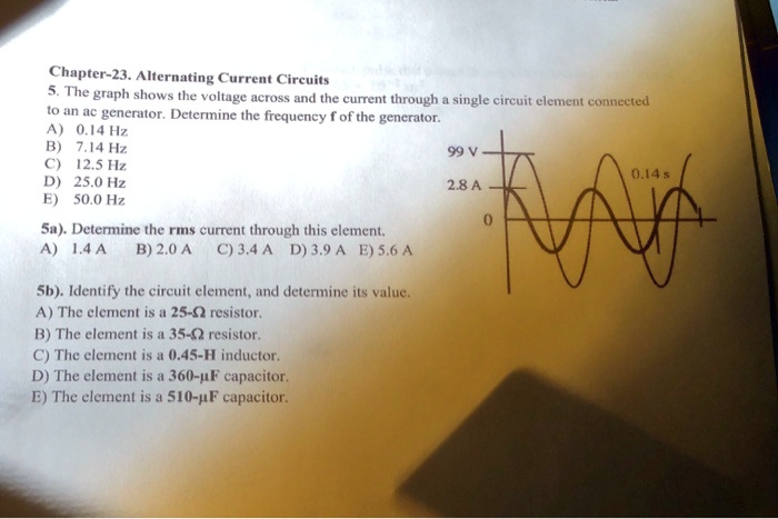 chapter 23 alternating current circuits the graph shows the voltuge ...
