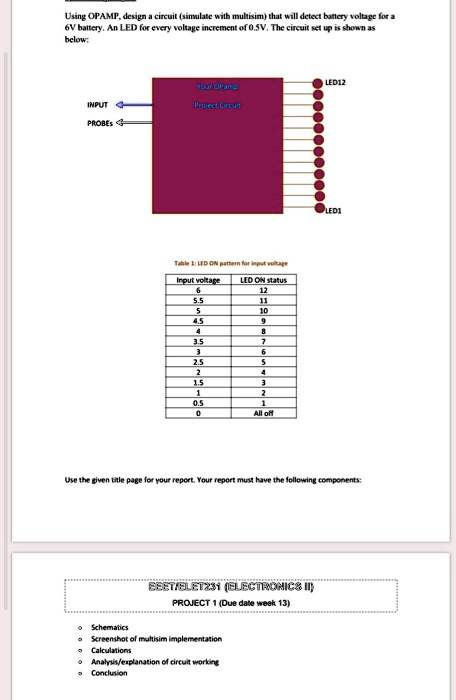 Using OPAMP, design a circuit (simulate with multisim) that will detect ...