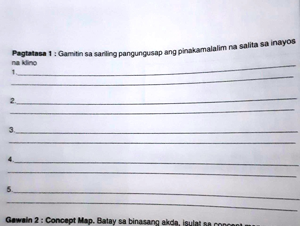 SOLVED: 1.paggala2.nangingibabaw3.hayok na hayok 4.pagsusumamo5 ...