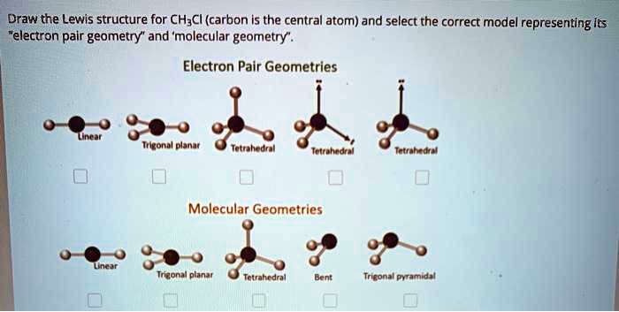 draw the lewis structure for chcl carbon is the central atom and select ...