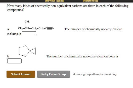 opics how many kind of chemically non equivalent carbons are there in ...