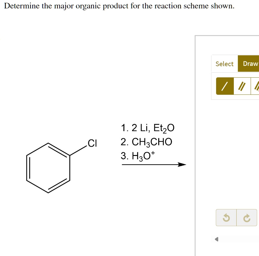 determine the major organic product for the reaction scheme shown ci 1 ...