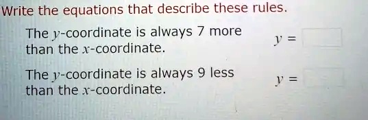 Write the equations that describe these rules. The y-coordinate is ...